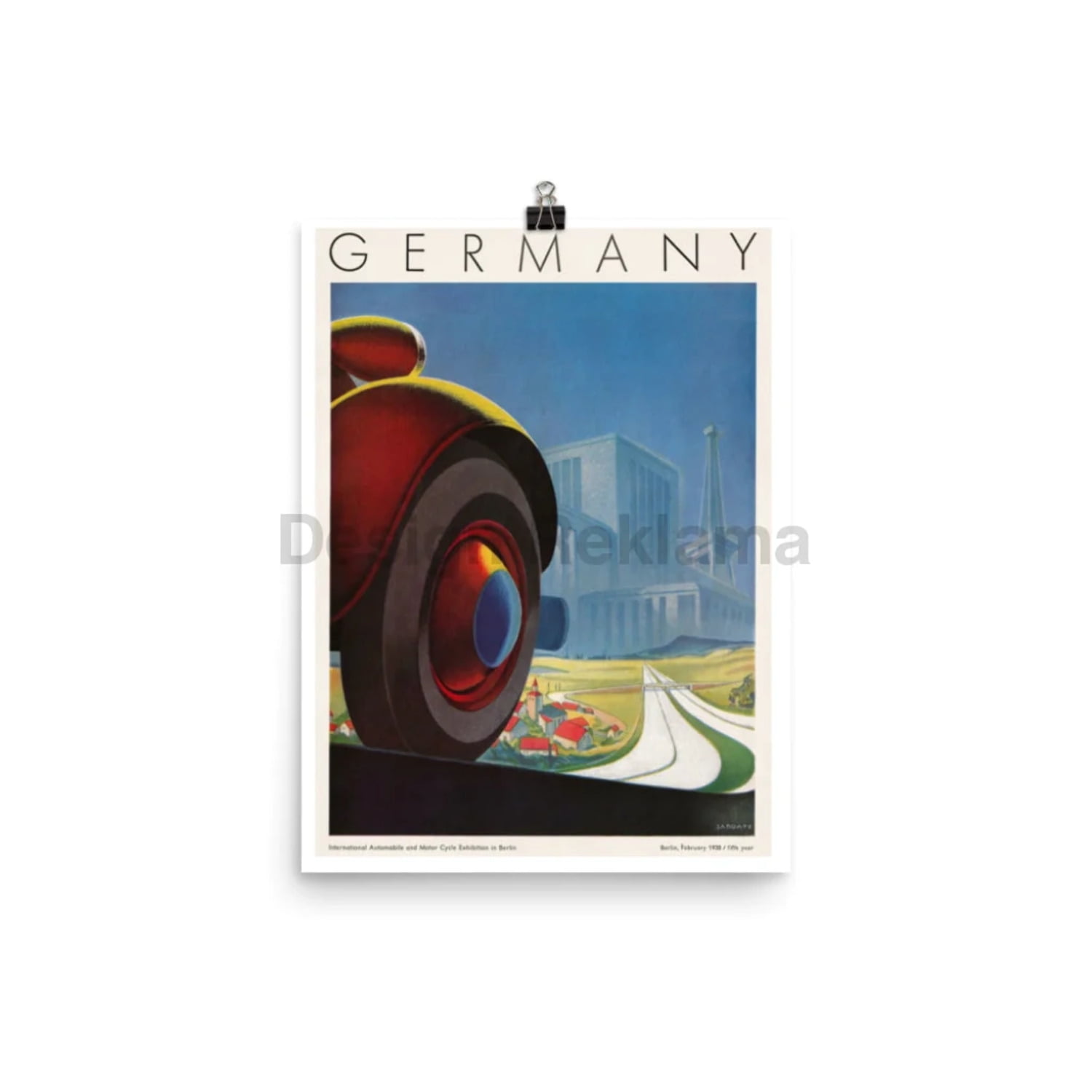 Berlin, Germany. Berlin Auto Show, 1938. Unframed Vintage Travel Poster ...