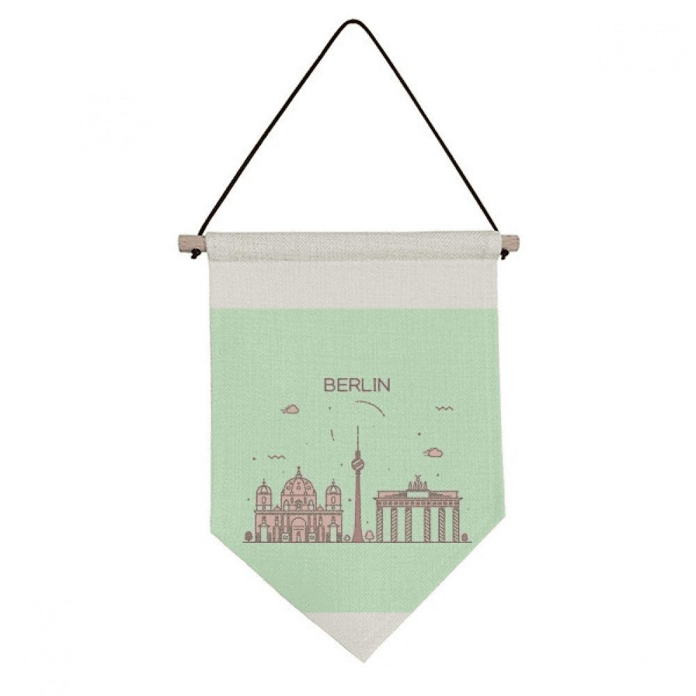 Berlin Germany Flat Landmark Pattern Canvas Flag Hanging Wall Art Decor ...
