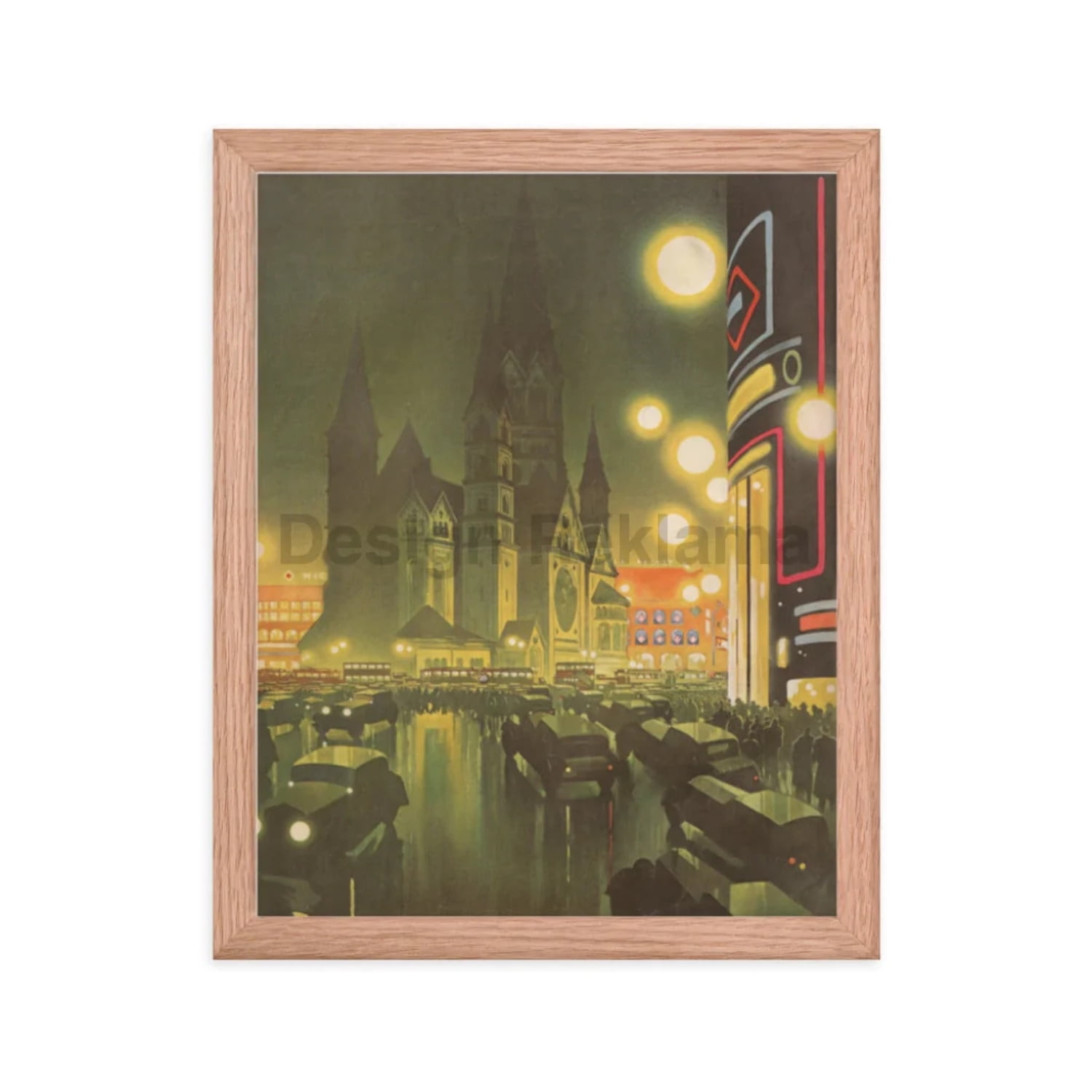 Berlin, Germany. Kaiser William Memorial Church at Night, 1936. Framed ...
