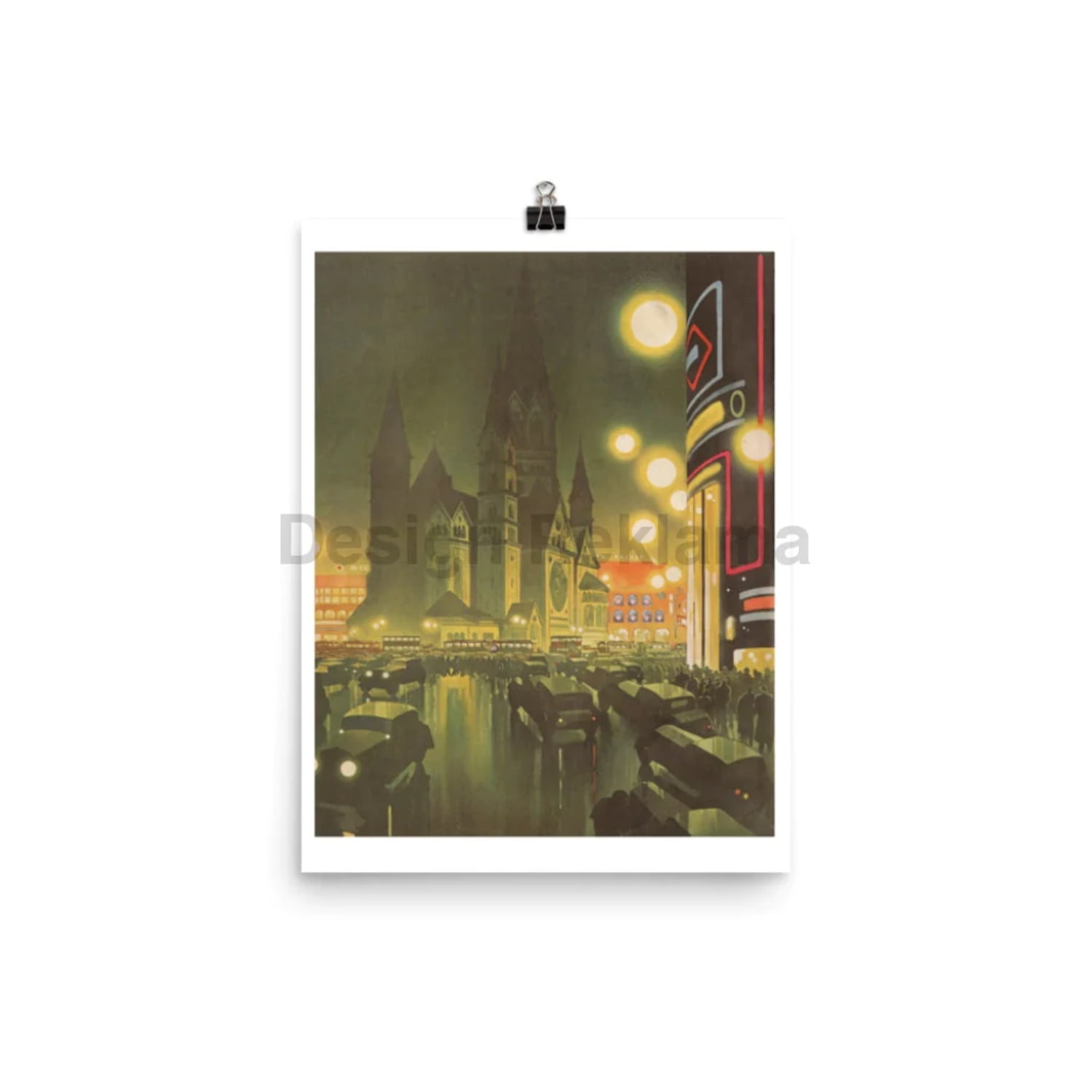 Berlin, Germany. Kaiser William Memorial Church at Night, 1936 ...