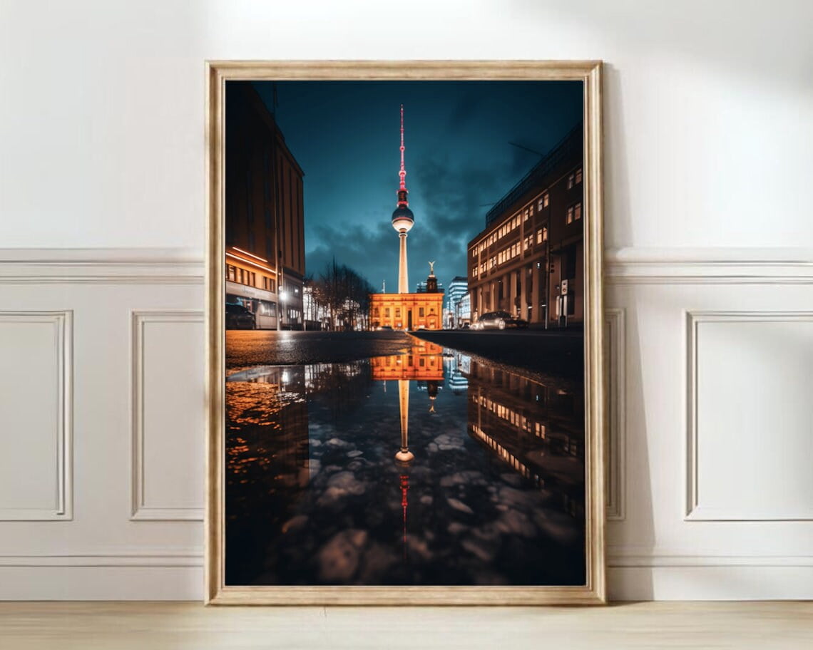 Berlin Germany Map Travel Poster Gallery Scenery Wall Art, Unframed ...