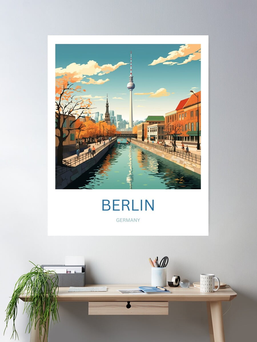 Berlin, Germany Poster Wall Art, Modern Wall Decor For Living Room ...