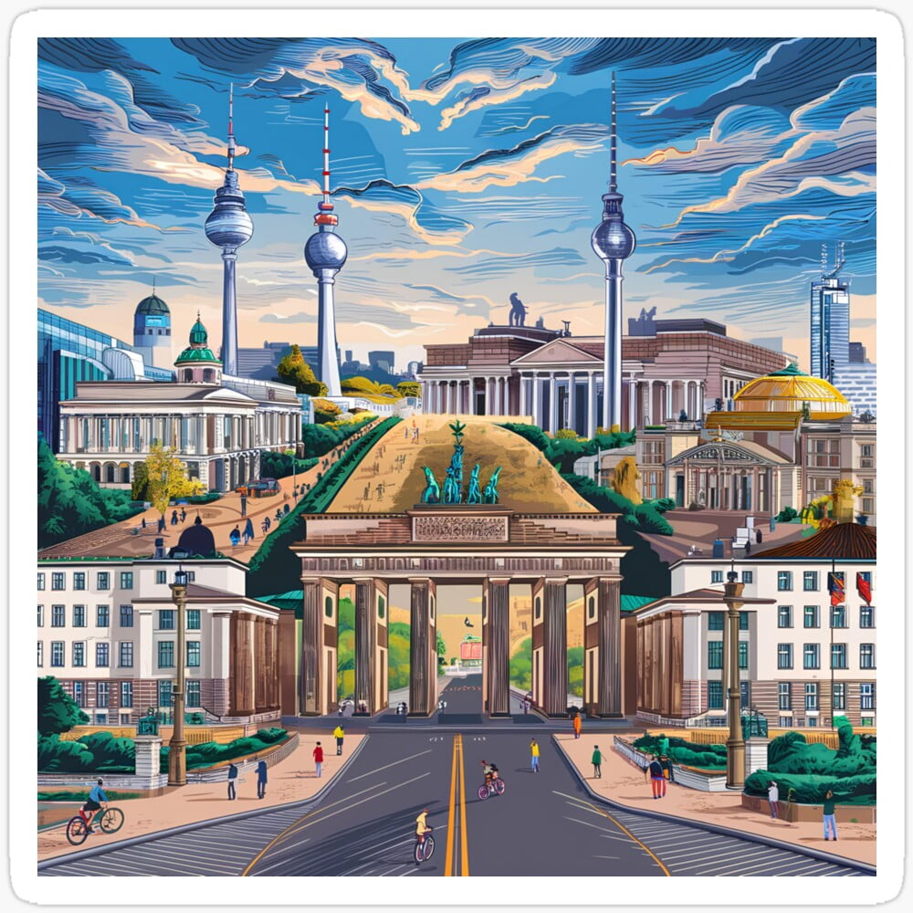 Berlin,Germany Sticker Phone Decal Water Bottle Stickers Car Decals ...