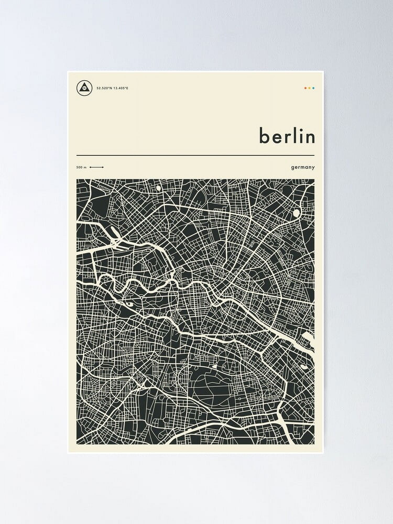 Berlin Map Poster - Walmart.com