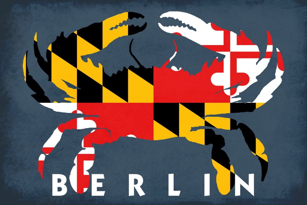 Berlin, Maryland, Crab Flag (24x36 Giclee Gallery Art Print, Vivid ...