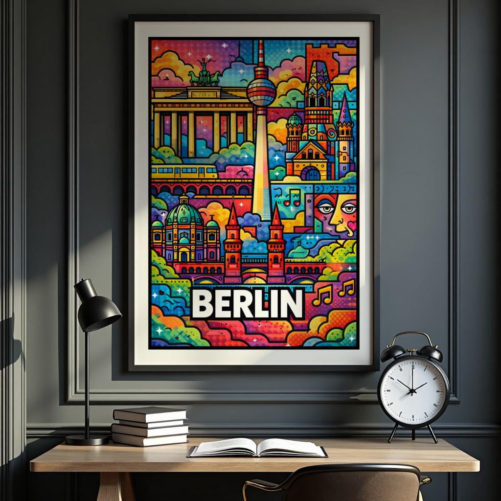 Berlin Poster Berlin Travel Poster Berlin Wall Art Print Germany City ...