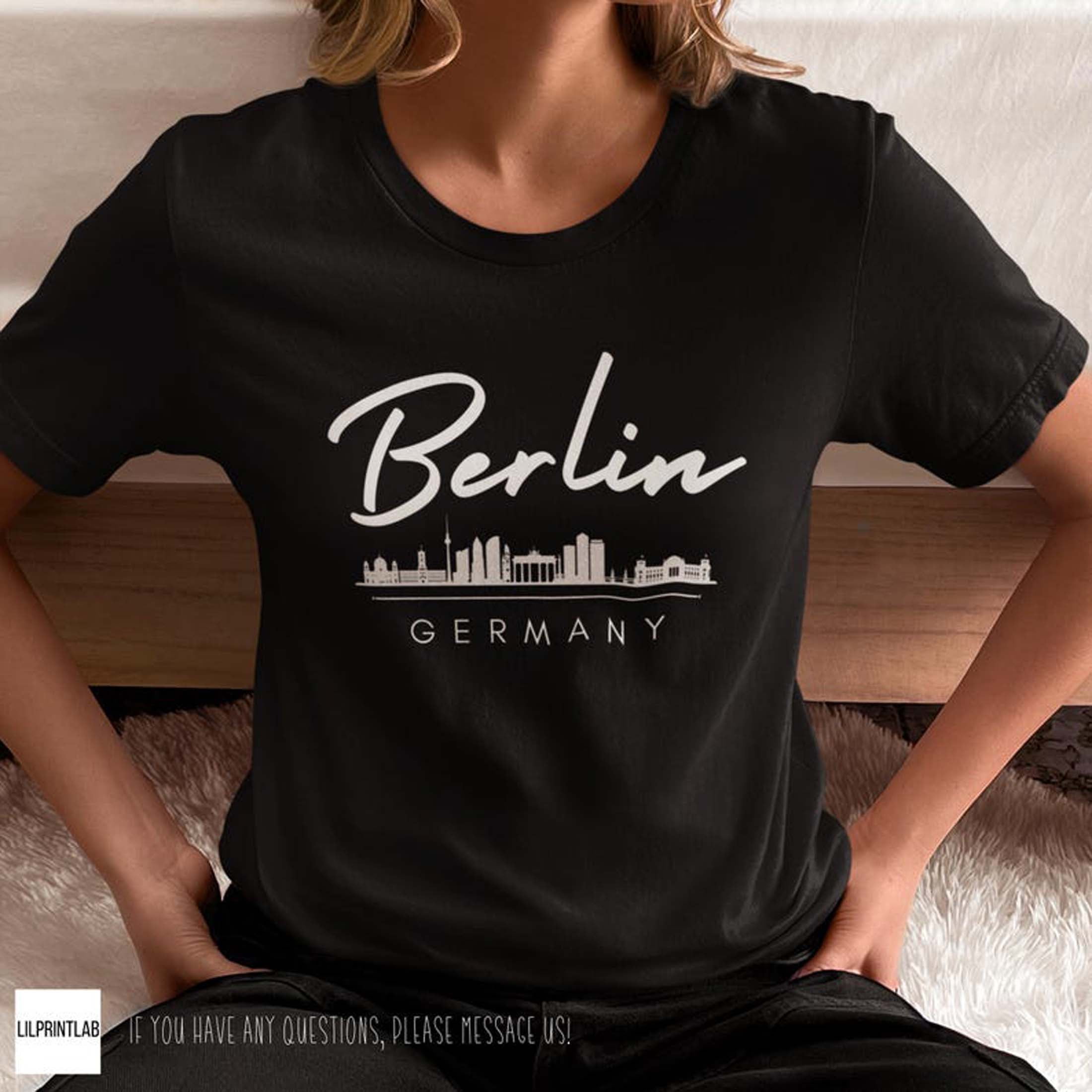 Berlin Skyline Minimalist Tee, Germany Traveler T-Shirt, Unisex Urban ...