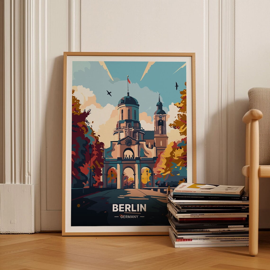 Berlin Skyline Travel Germany Cityscape Wall Art Unframed Paper Print ...