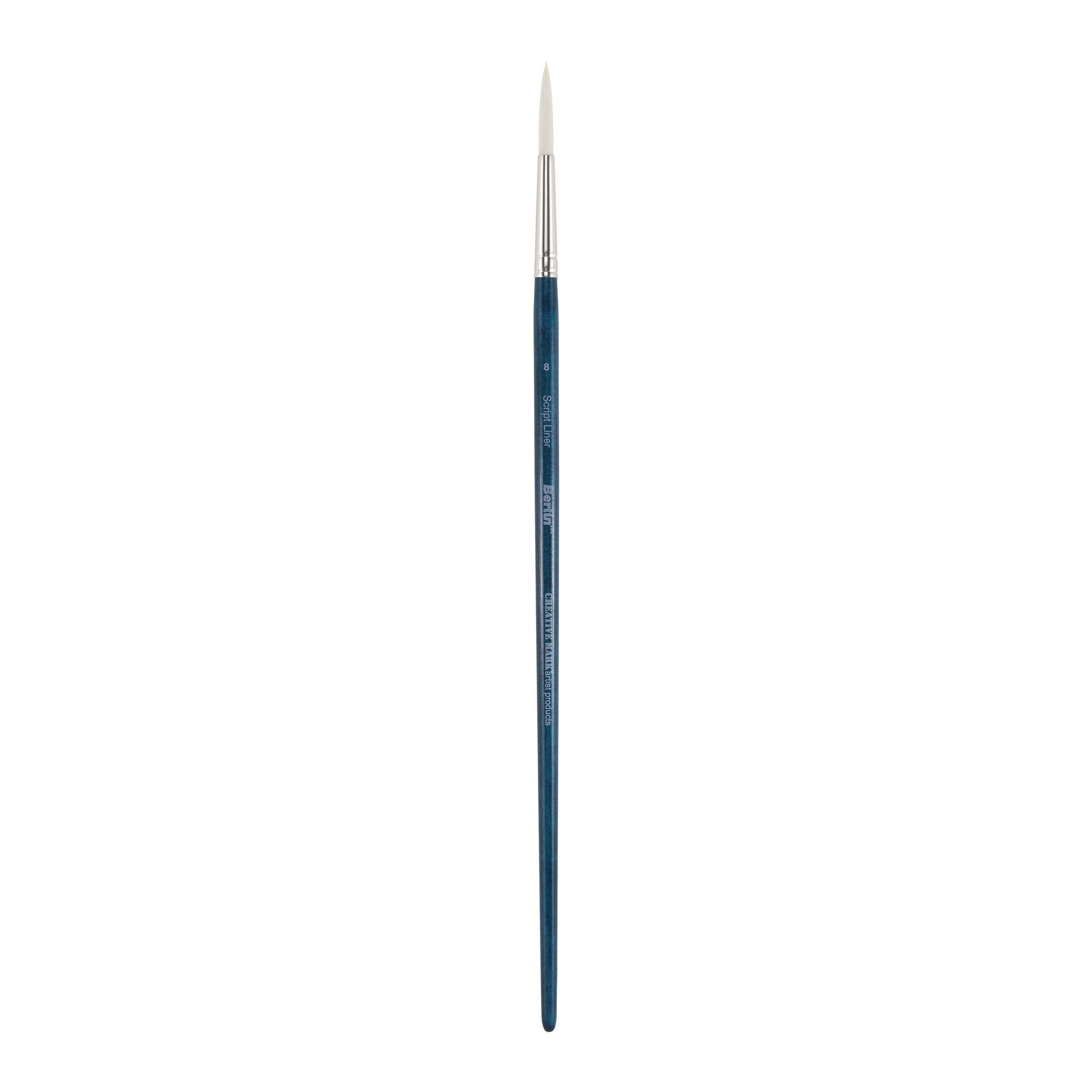 Berlin Synthetic Long Handle Acrylic Brush - Script Liner # 8 - German ...