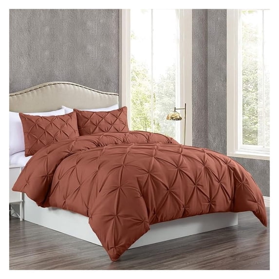 Berlin Terracotta Pinch Pleat Full Comforter Set, 3-Piece (Comforter ...
