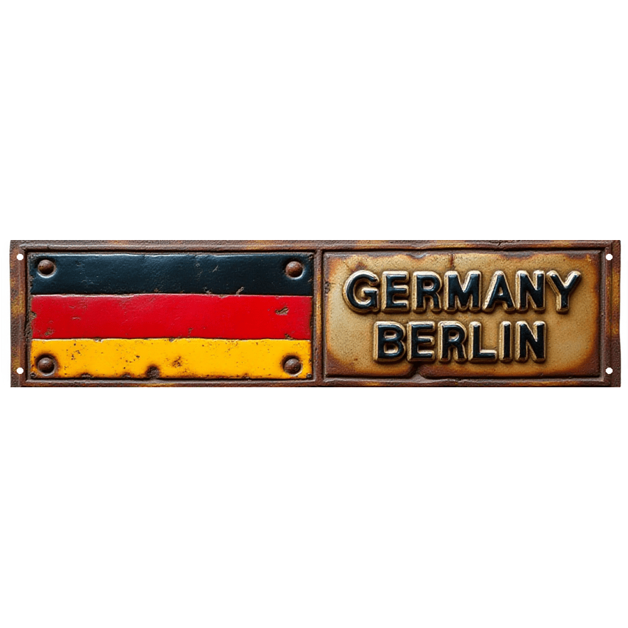 Berlin Vintage Tin Sign - 12x8 Inches - Ideal for Urban Decor, Office ...