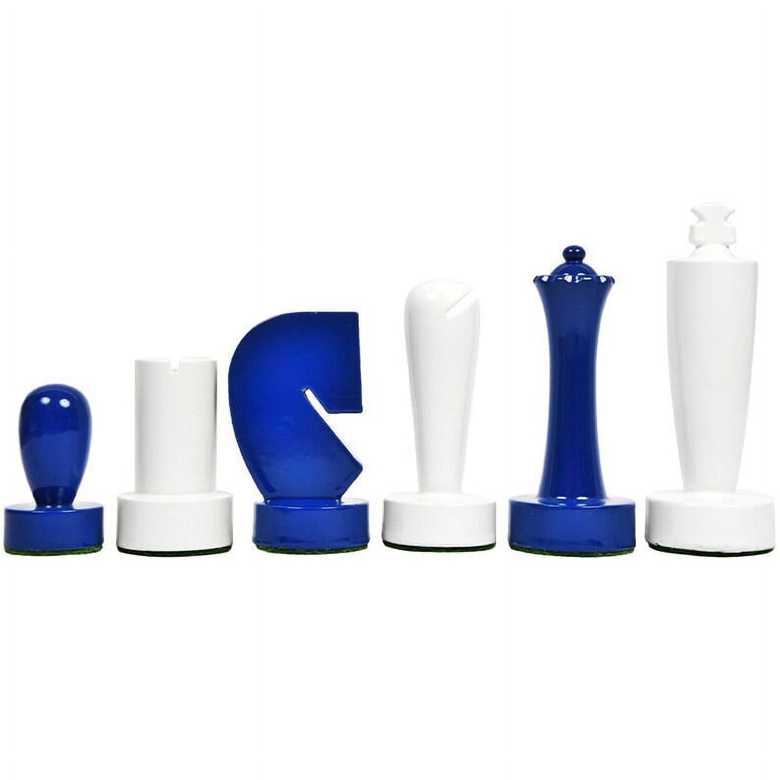 Berliner Series Modern Minimalist Chess Pieces in Blue and White ...