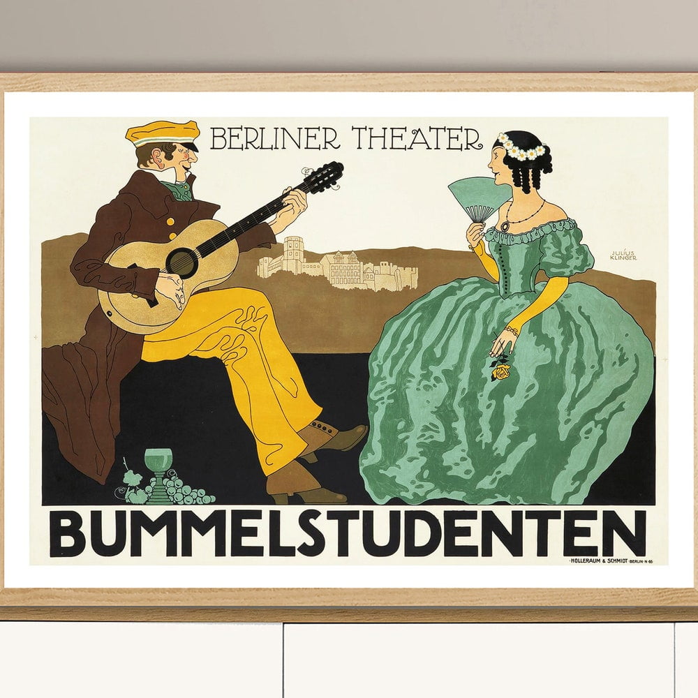Berliner Theater Bummelstudenten Vintage Entertainment Poster By Julius ...