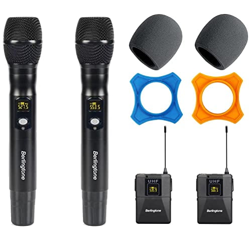 Berlingtone) 4-Channel UHF Wireless Microphone System, with 2 Handhelds ...