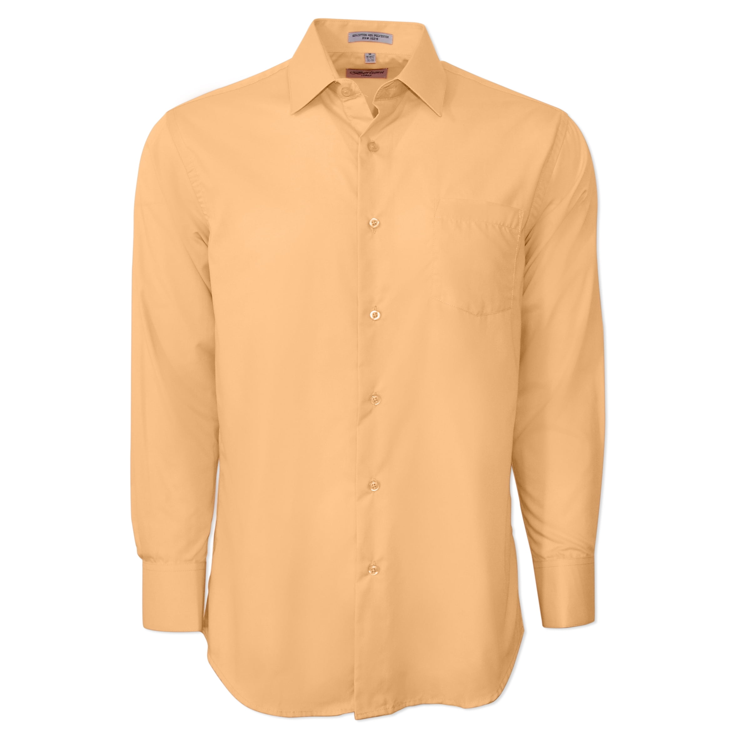 Berlioni Classic Regular Fit Solid Button Up Long Sleeve Pocket Work ...