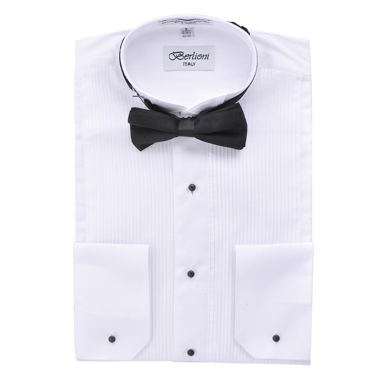 Berlioni Italy Men's 2XL-34/35 Tuxedo Shirt with Wingtip Collar & Bow ...