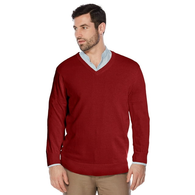 Berlioni Italy Men's Slim Fit Microfiber V-Neck Dress Pullover Sweater ...