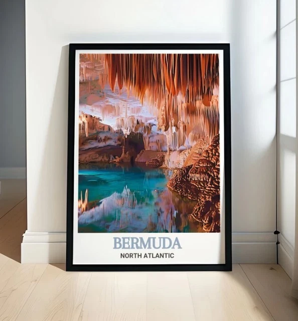 Bermuda Art - Crystal And Fantasy Caves Travel Poster NO FRAMED POSTER ...