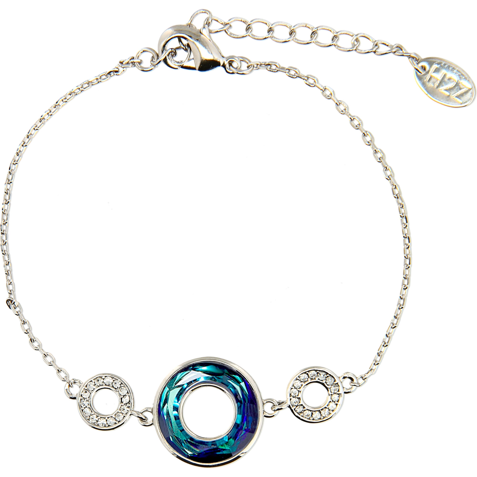 Bermuda Blue Cosmic - Rhodium Austrian Element Bracelet - Walmart.com
