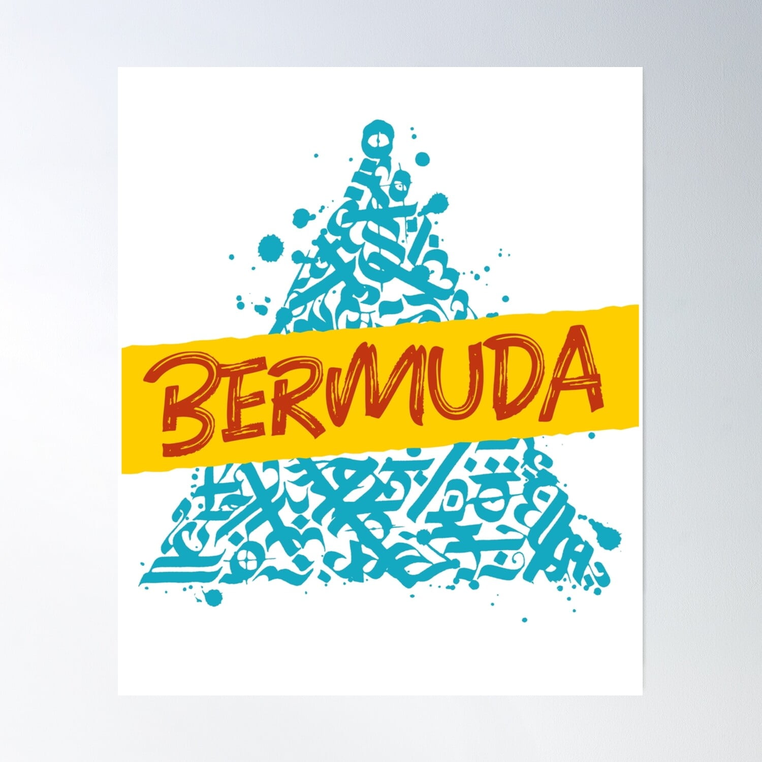 Bermuda Character Triangle Poster Wall Art, Modern Wall Decor, 12x18 ...