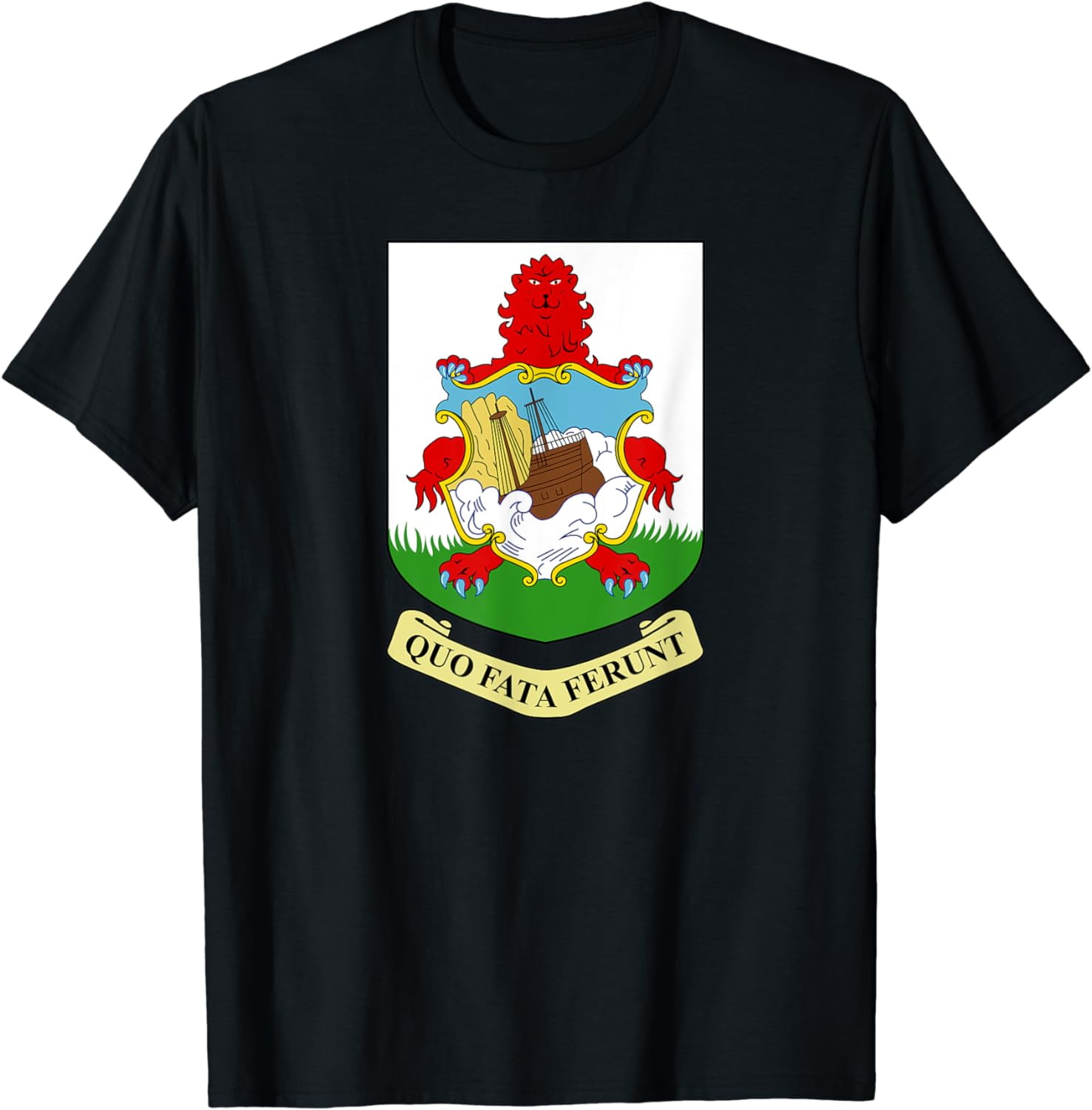Bermuda Coat of Arms Souvenir Gift Flag Bermudian Cotton T-Shirt ...