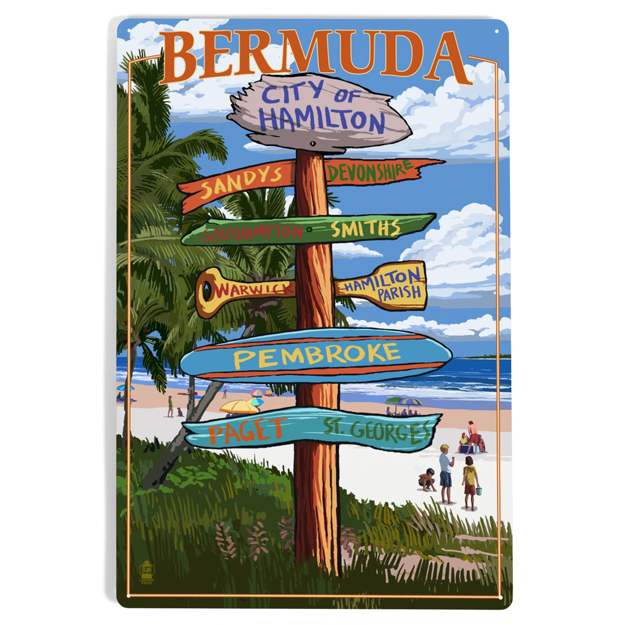 Bermuda, Destinations Sign (12x18 Aluminum Art, Indoor Outdoor Metal ...
