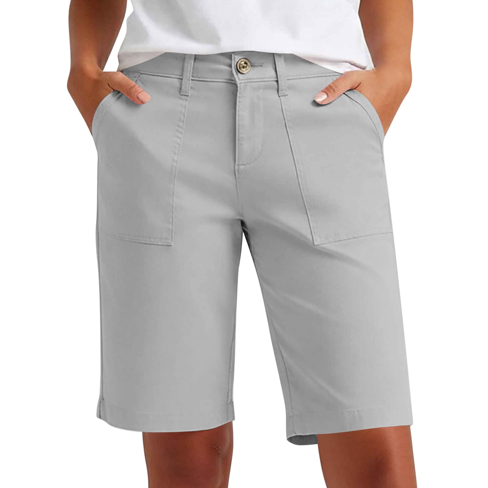 Bermuda Golf Shorts For Women Quick Dry Active Shorts Knee Length High ...