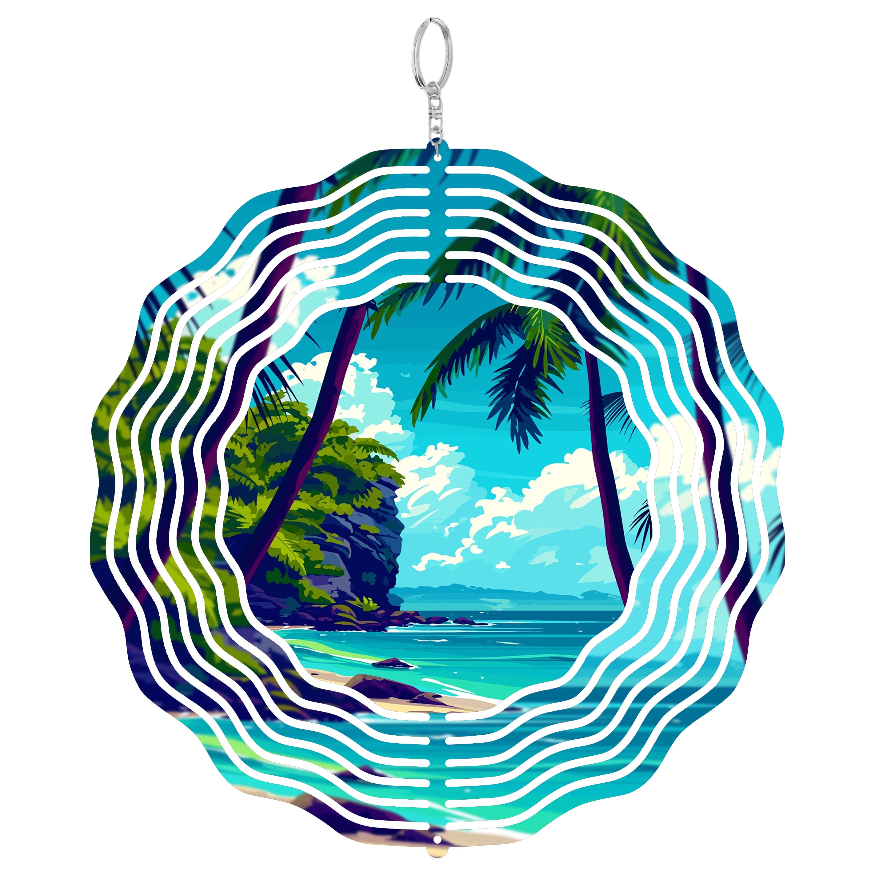 Bermuda Island 3D Wind Spinner Kinetic Stainless Steel Garden Decor ...