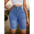 Bermuda Jean Shorts for Women: High Waisted Stretchy Trendy Denim ...