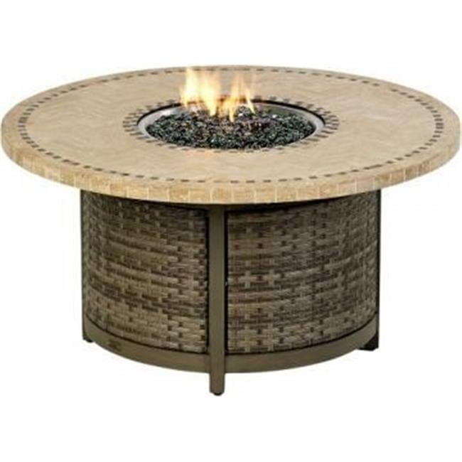 Patio Resorts BDPRFT 48 in. Bermuda Platinum Round Aluminum Fire Table ...