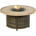 Patio Resorts BDPRFT 48 in. Bermuda Platinum Round Aluminum Fire Table ...