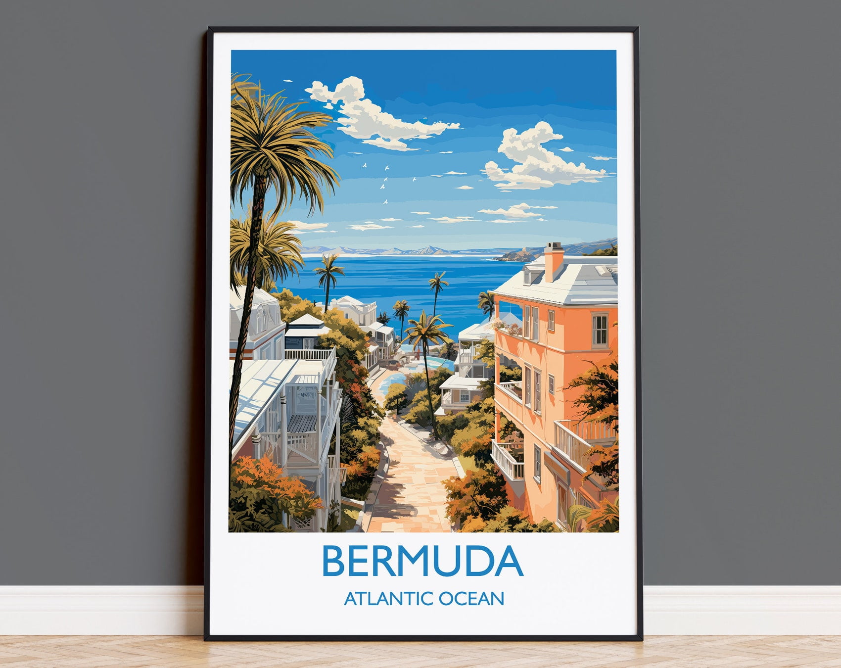 Bermuda Poster, Travel Print of Bermuda, Atlantic Ocean, Bermuda Gift ...