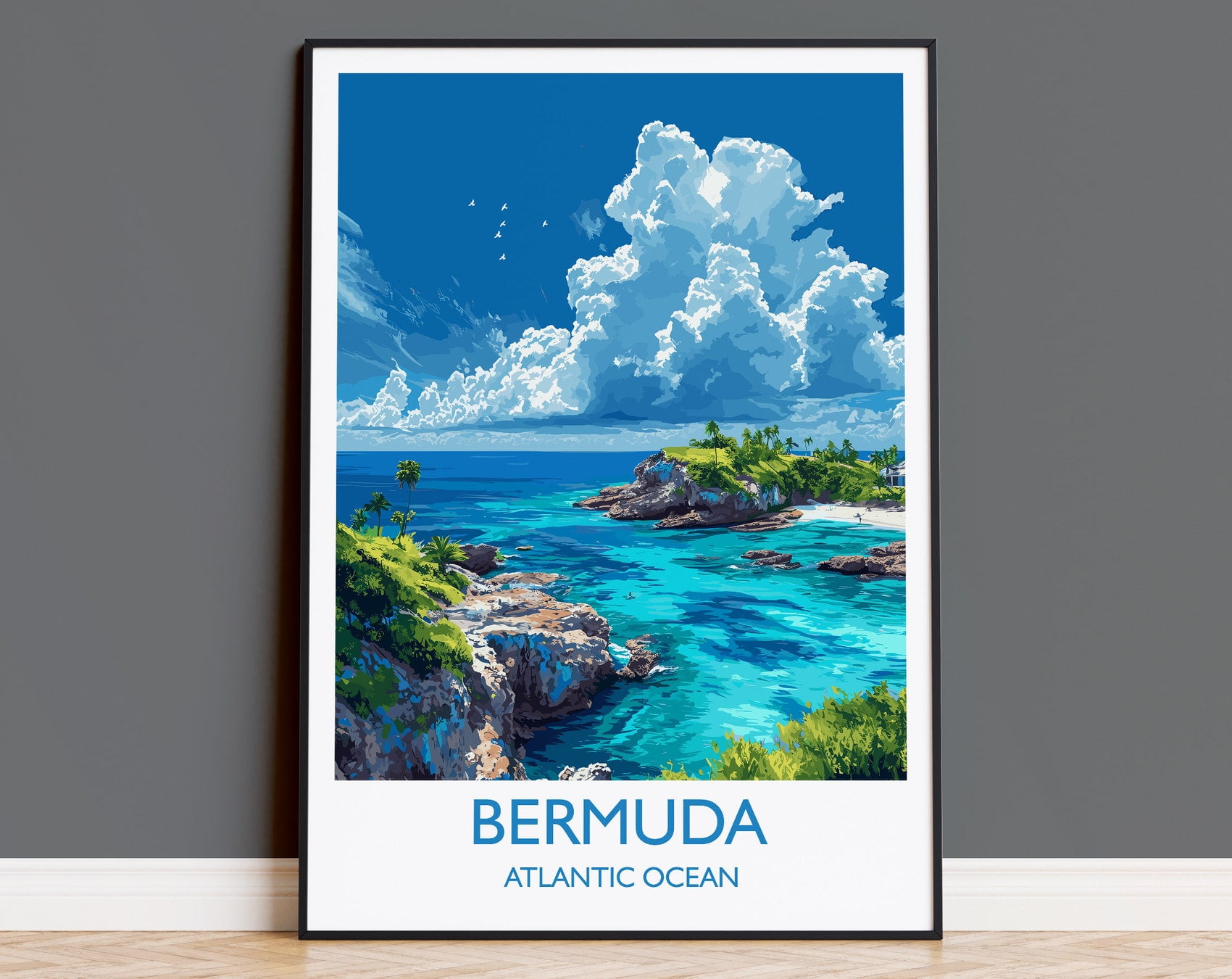 Bermuda Print Wall Art, Travel Poster of Bermuda, Atlantic Ocean ...