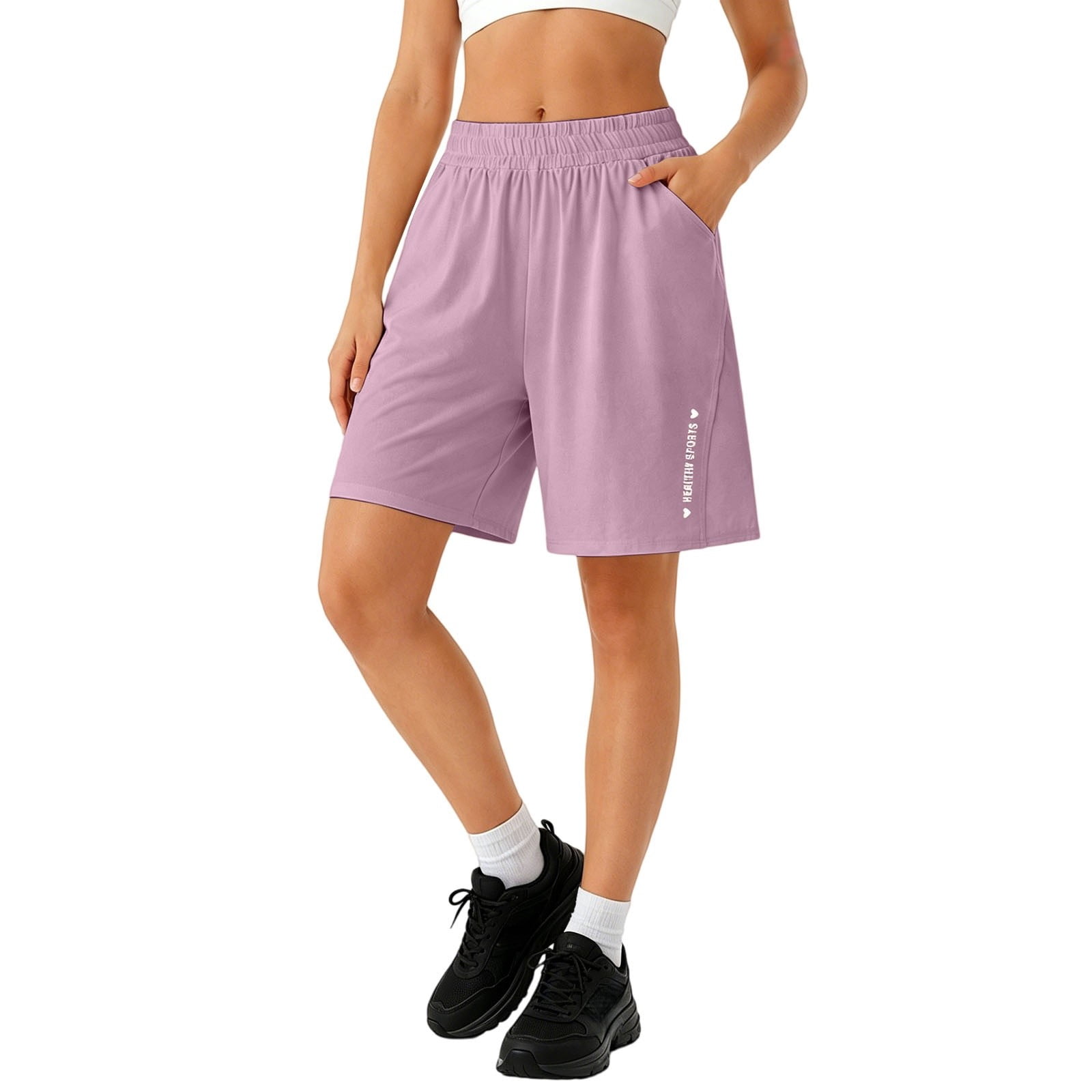 Bermuda Shorts For Women Knee Length Casual Shorts with Relaxed Waist ...