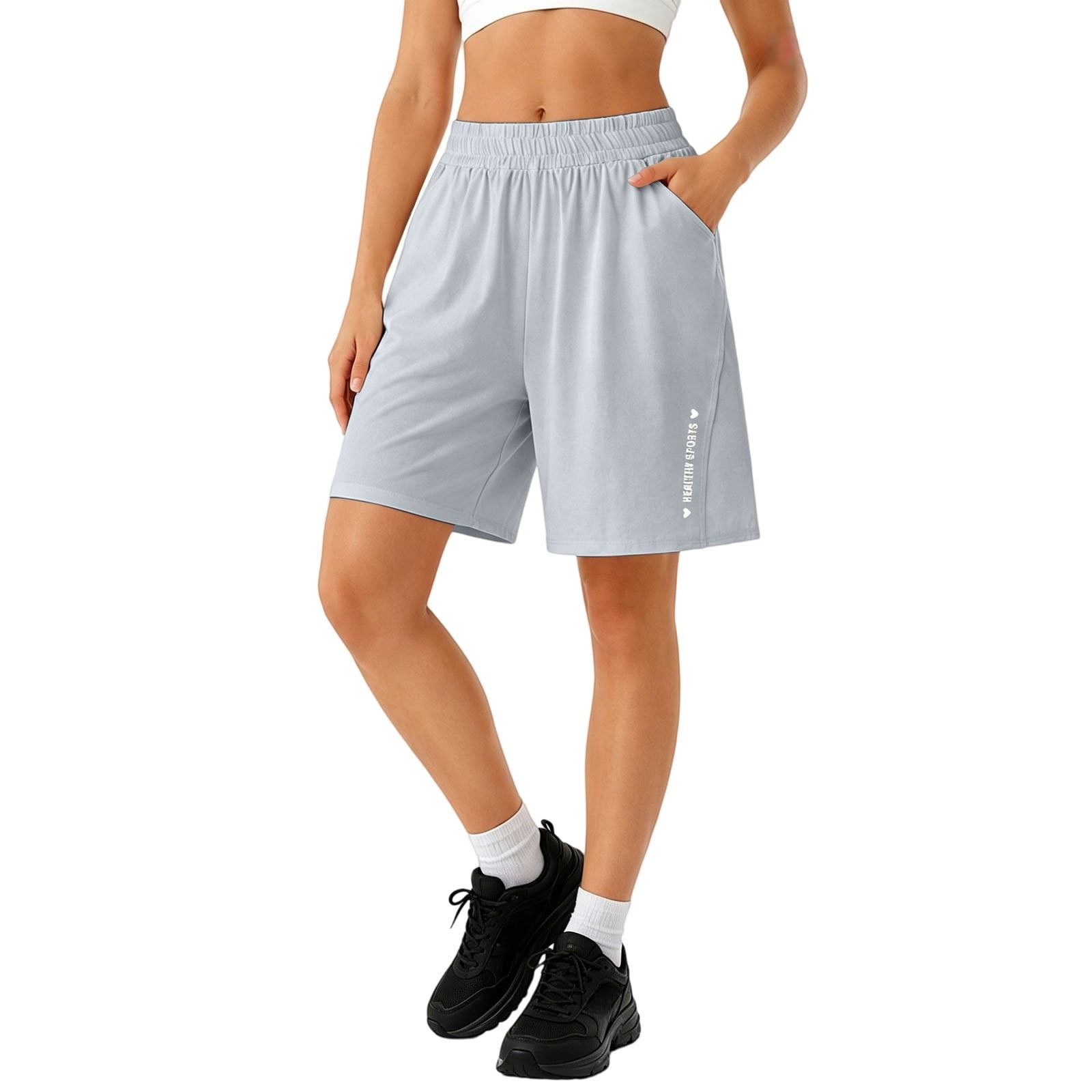 Bermuda Shorts For Women Knee Length Casual Shorts with Relaxed Waist ...
