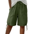 Bermuda Shorts For Women Knee Length High Waisted Casual Summer Wide ...