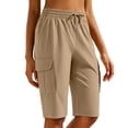 Bermuda Shorts For Women Knee Length Wide Leg Cargo Shorts Drawstring ...