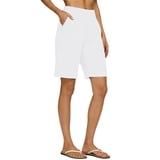 Bermuda Shorts for Women Knee Length High Waisted Baggy Shorts with ...