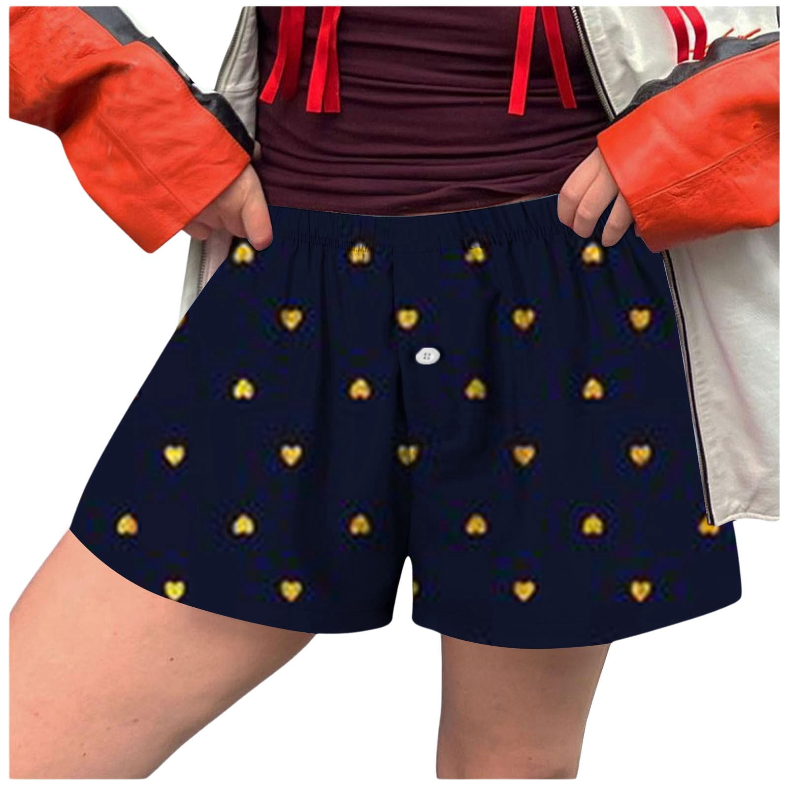 Bermuda Shorts for Women Trendy 2025 Cute Soft Elastic Low Waist Plaid ...