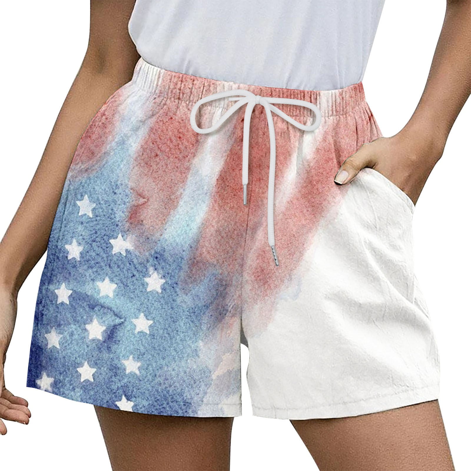 Bermuda Shorts for Women Trendy 2025 Independence Day American Flag ...