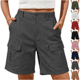 Bermuda Shorts for Women Cargo Shorts Knee Length Pull on 2026 Summer ...