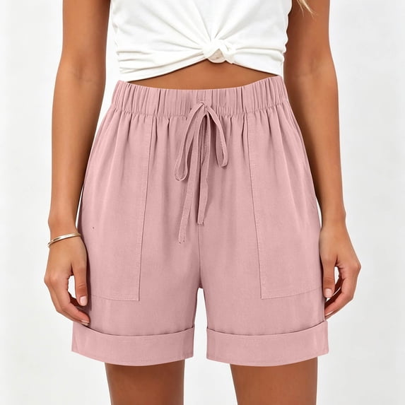 Bermuda Shorts for Women Casual Loose Drawstring Elastic Waisted Shorts ...