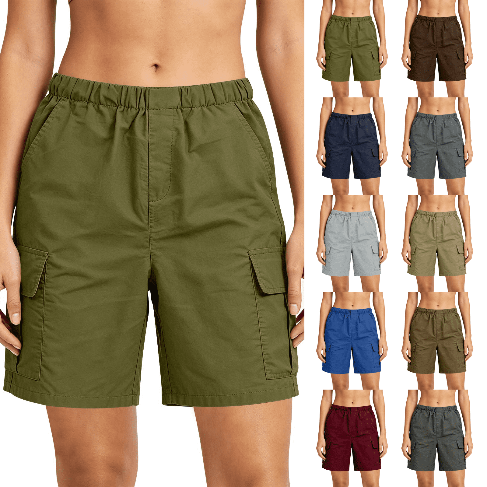 Bermuda Shorts for Women Petite Summer Quick Dry Cargo Shorts with ...