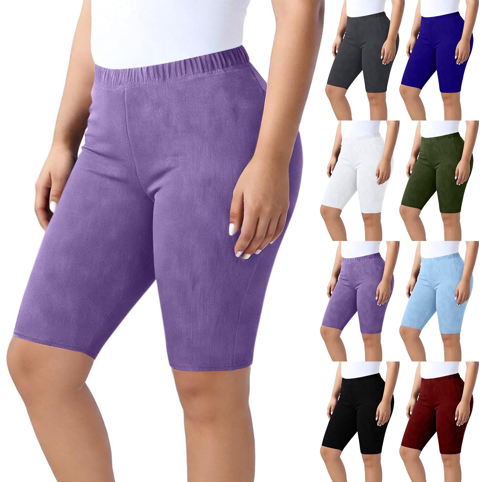 Bermuda Shorts for Women Plus Size Long Biker Boardshorts Leggings ...
