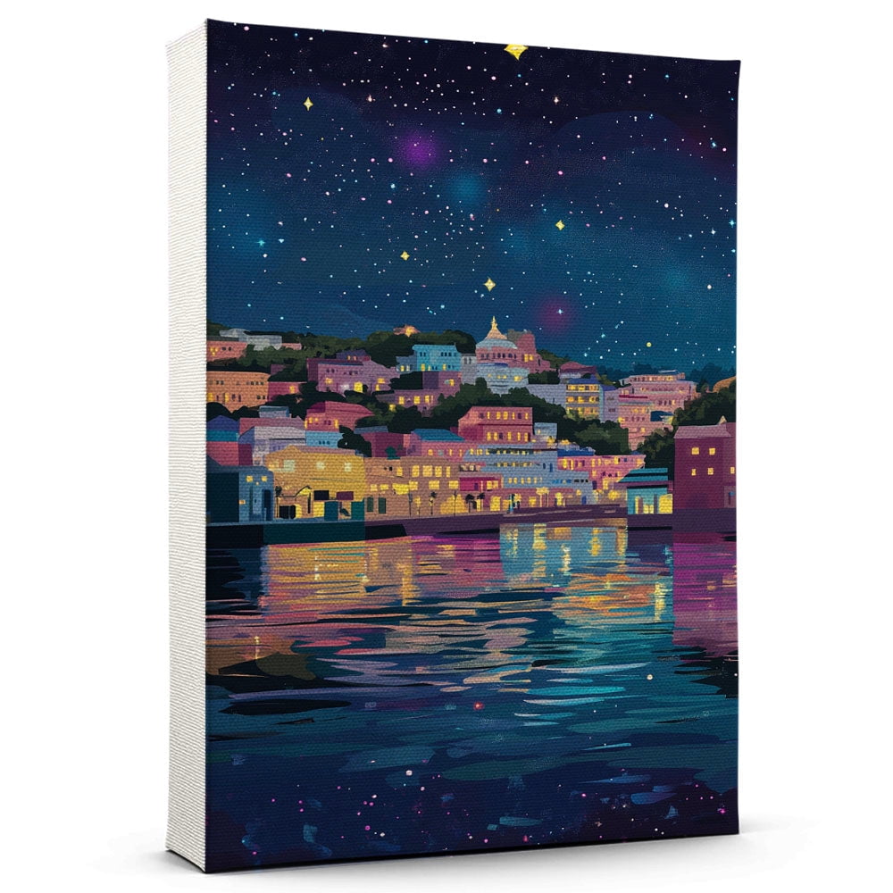 Bermuda Travel Canvas Art Print, Bermuda Wall Canvas Starry Night ...