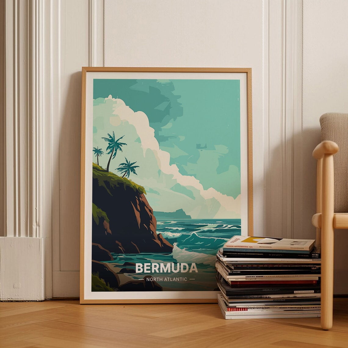 Bermuda Travel Poster, North Atlantic Ocean Art, Home Decor, Gift For ...