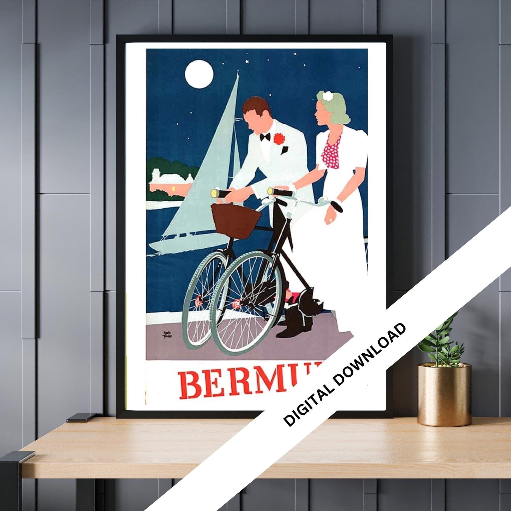 Bermuda Vintage Travel Poster, Retro Art , Poster Print Only - Walmart.com