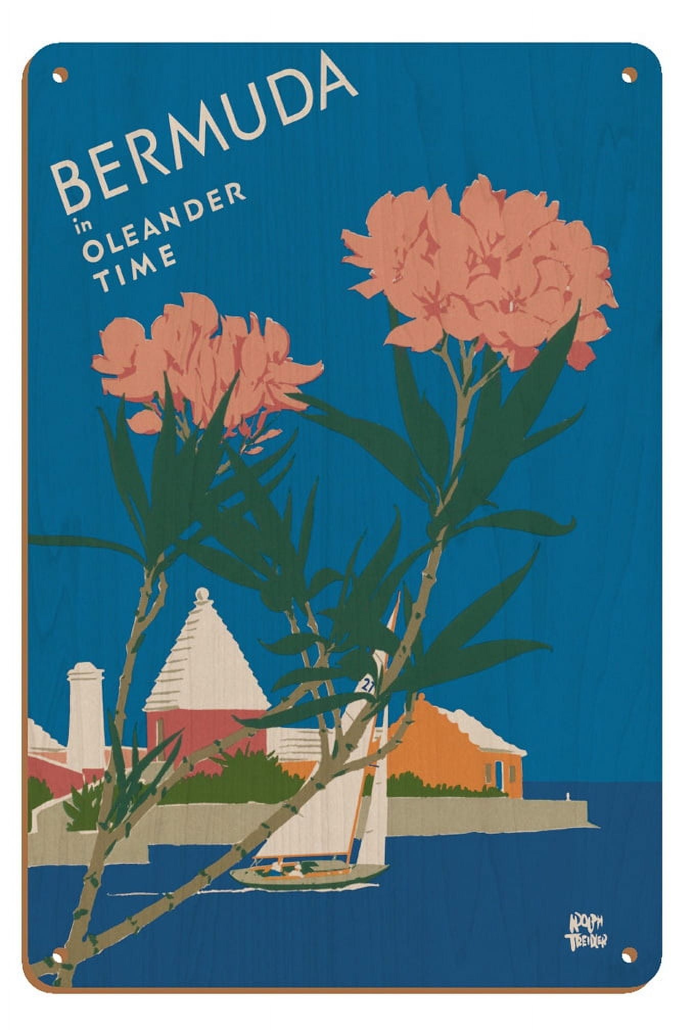 Bermuda in Oleander Time - Vintage Travel Poster by Adolph Treidler c ...
