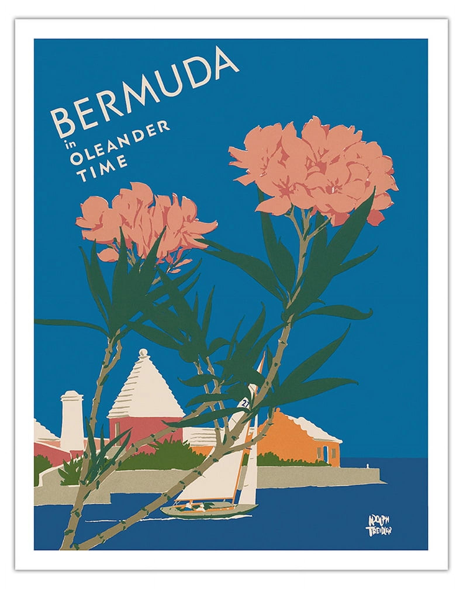Bermuda in Oleander Time - Vintage Travel Poster by Adolph Treidler c ...