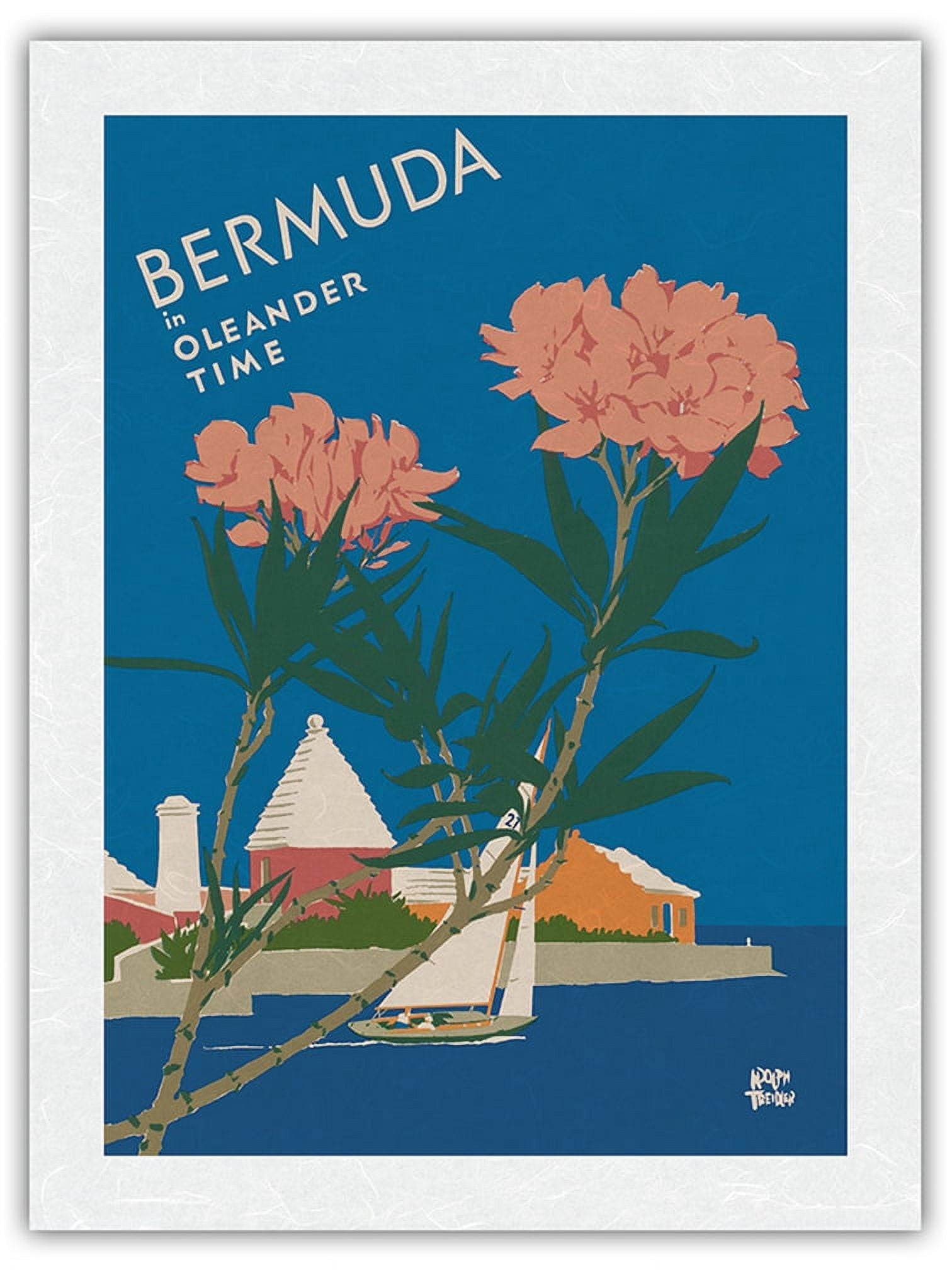 Bermuda in Oleander Time - Vintage Travel Poster by Adolph Treidler c ...